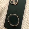 Customized Pop Sockets GREEN With Gold / Copper Plated Gemstone Pop Out ...