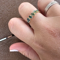 Ombre Ring Green Stacking Ring Unique Gemstone Ring Raw - Etsy UK