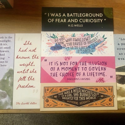 Bookmark Bundle Literary Quotes - Etsy