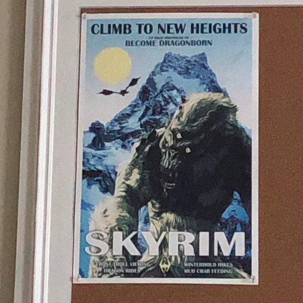 Skyrim - Become Dragonborn - Vintage Travel Poster - 11x17 - Etsy