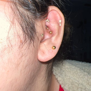 14K Solid Gold Teardrop Rook Earring Dainty Rook Piercing Eyebrow ...