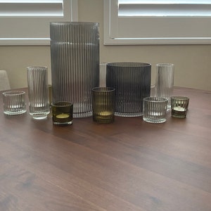 Dark Beige Glass Vase Modern Glass Vase Decorative Vase Smoky Glass ...