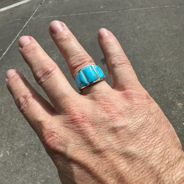 Navajo Artisan-tyler BROWN-3 Panel-lapis Cluster 2" Width Sterling Cuff ...