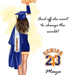 Personalized Cheerleader Graduation Print, Cheerleader Graduation Gift ...