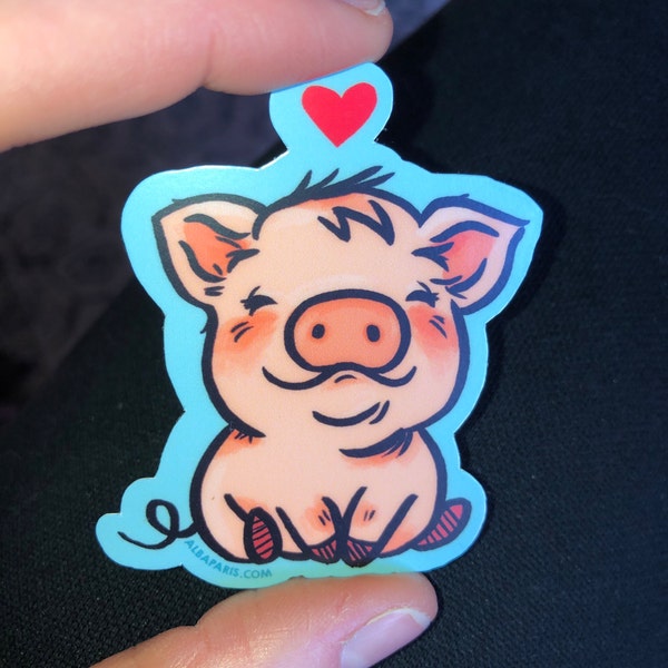 Love Pigs STICKER - Pigs Sticker, Cute Pig, Vegan Sticker, Waterproof ...