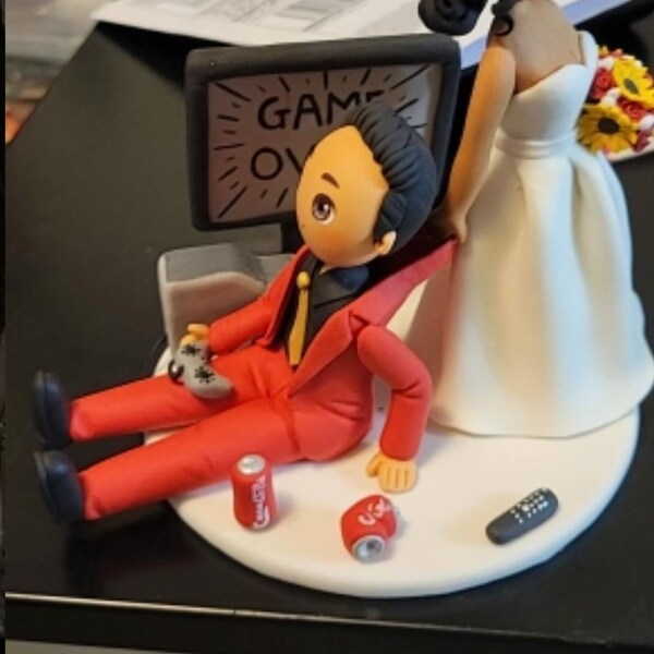 Game Over Wedding Cake Topper, Hilarious Wedding Cake Topper, Bride ...