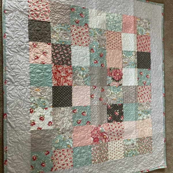 Baby Quilt Boy Patchwork Rustic Journey Collection Black, Red, Blue ...