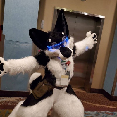 Illuminated Cyberpunk Cyber Goth Fursuit Visor WARCHIEF Clear choose ...