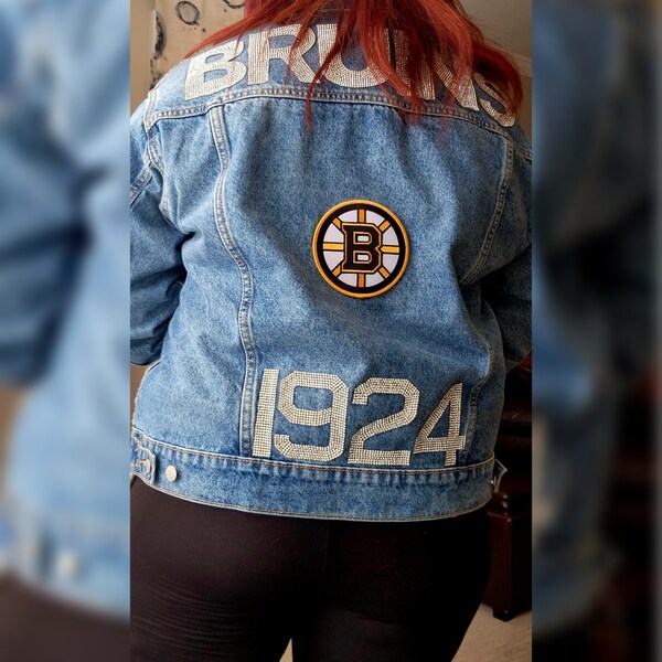 Denim Jacket With Fabric Panel - Etsy