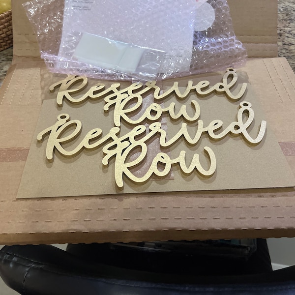 Reserved Row Wood Sign: Cursive Wedding Seating Tags (set of 2) - Etsy