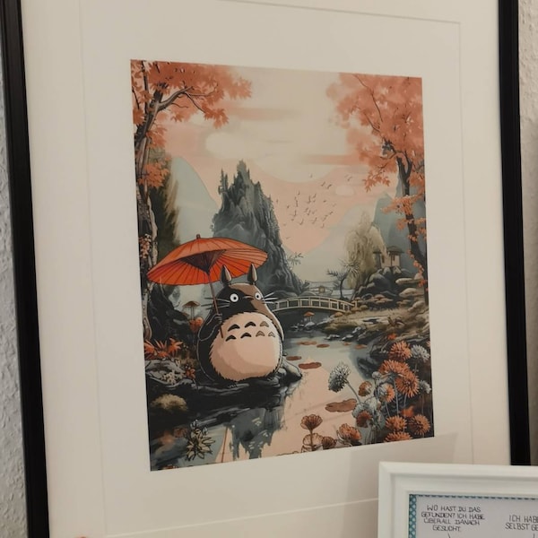 My Neighbor Totoro Poster, Totoro Japanese Tapestry, Printable Wall Art ...