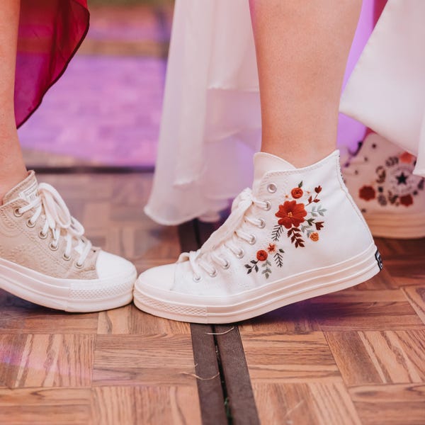 Wedding Converse Chuck Taylor 1970s/ Bridal Converse/embroidered ...