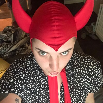 Devil Hood Red Devil Hood Vintage Devil Hood Devil - Etsy