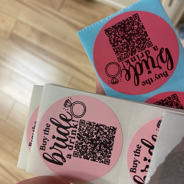 Buy the Bride a Drink Sticker, Bachelorette Party Favor, Venmo QR Code ...