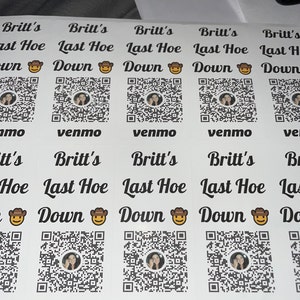 Venmo QR Code Stickers / Cash App QR Code for Bachelorette | Etsy