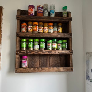 Rustic Spice Rack Wooden Spice Rack Wall Mounted Spice Rack - Etsy
