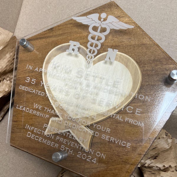 Commemorative Acrylic Engraved Wood Plaque | Promotional Gift | Police ...