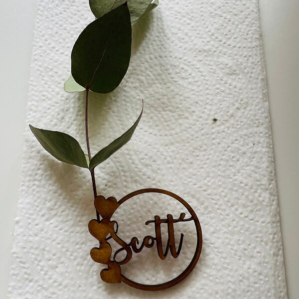 Wooden Wedding Place Setting Wooden Place Name Wedding Place Card ...