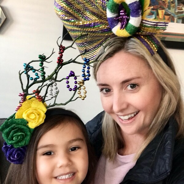 Bead Tree Mardi Gras Crown, Headpiece, Mardi Gras Headband Adult, Mardi ...