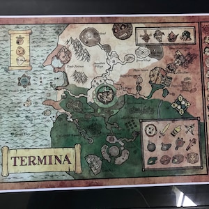 Map of Termina From Legend of Zelda, Majoras Mask English or Hylian ...