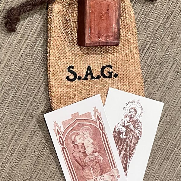 Handmade Saint Anthony Guide Stamp: Catholic Mail, Salvaged Wood - Etsy