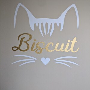 Personalized Name Cat Wall Decal Custom Name Cat Wall Sticker Vinyl ...