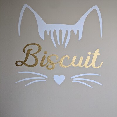 Personalized Name Cat Wall Decal Custom Name Cat Wall Sticker Vinyl ...