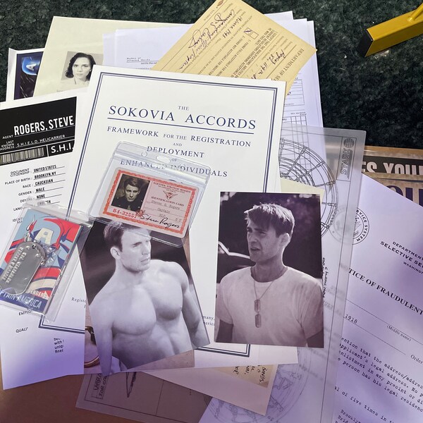 Captain America File S.H.I.E.L.D. Steve Rogers Secret Folder Paper ...