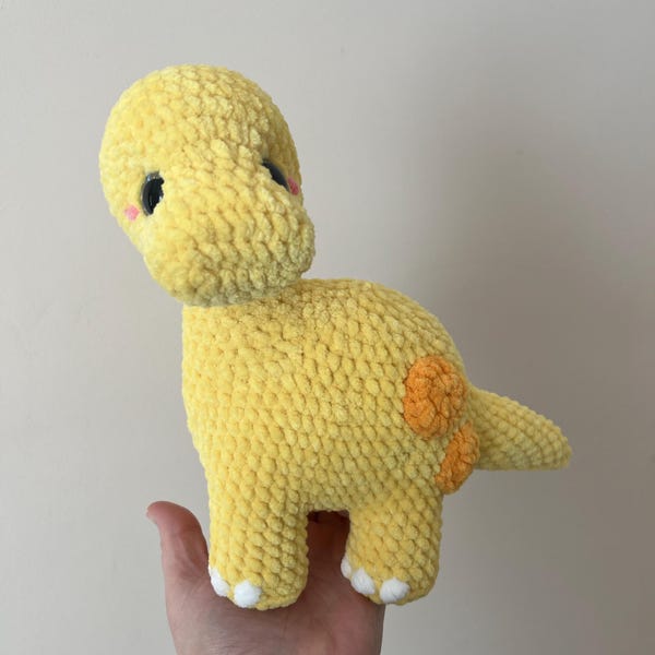 Mama & Mini Brontosaurus Crochet Pattern – Low Sew Dinosaur Amigurumi ...