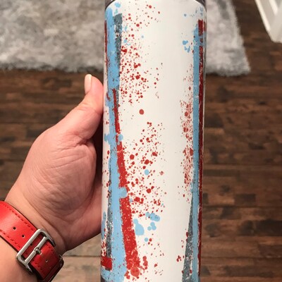 Paint Splatter Frame Red and Columbia BLUE Paint Splatters Bleached ...