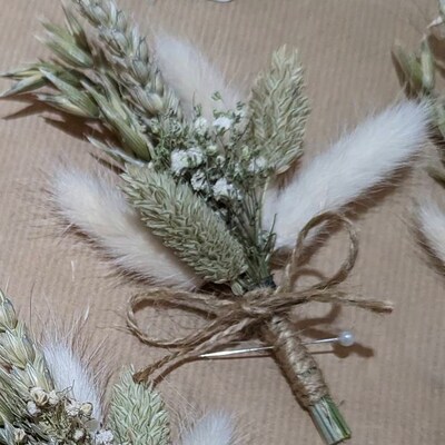 Dried Flower Buttonhole Wedding Buttonhole Boutonniere Wedding Flowers ...