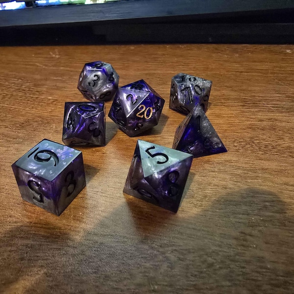 Kiss of the Succubus Sharp Dnd Dice Clear Handmade Resin Dice Set for ...