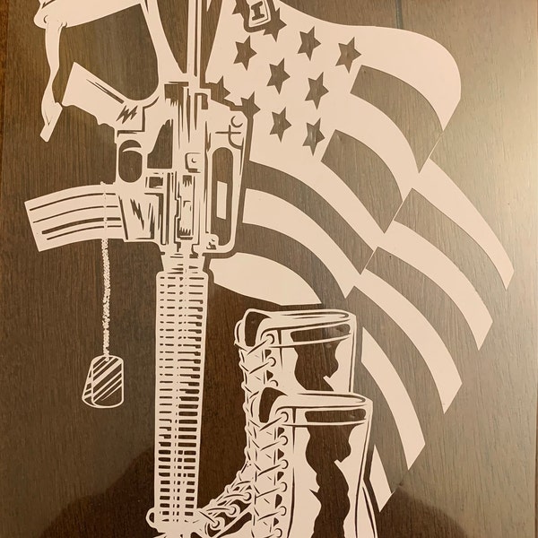 Fallen Soldier Tribute SVG | US Army War Hero Boots Dog Tag Gun Helmet ...