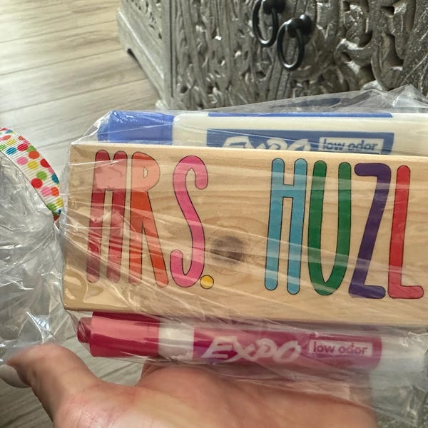 Personalized Teacher Whiteboard/chalkboard Eraser Gift Set, Hand ...