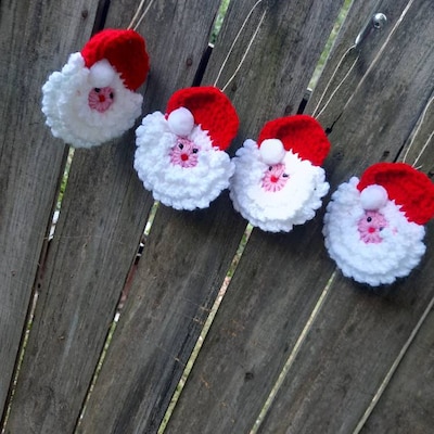 Vintage Crochet Pattern Santa Faces Father Christmas Face Christmas ...