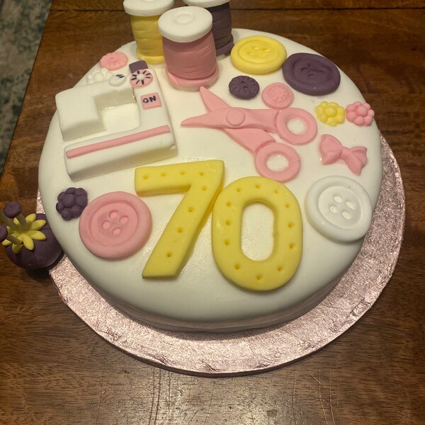 Sewing Cake Topper, Knitting Cake Topper, Crafting Cake Topper ...