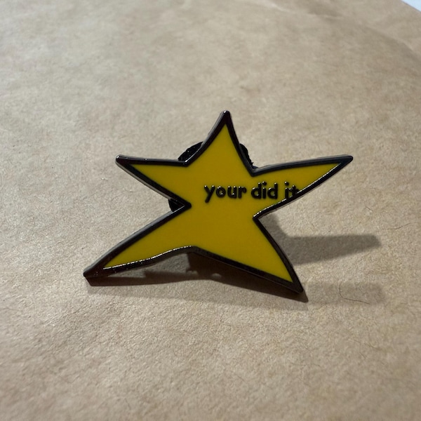 Gold Star Pin Your Did It Enamel Pin - Funny Gift Under 5 Dollars ...