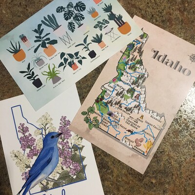 Digital Download Georgia State Bird and Flower Postcard - Etsy