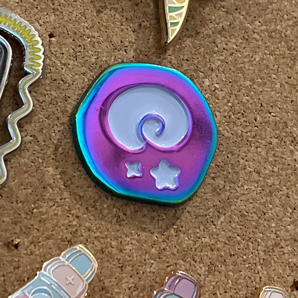 Rainbow Plated Fossil Enamel Pin - Etsy