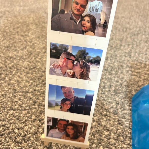 Personalized Custom 4 Photos Rectangle Building Block With Stand ...