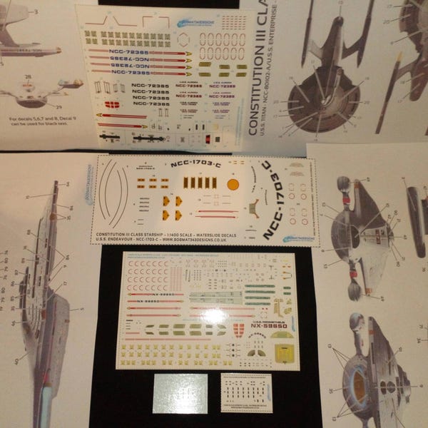Waterslide Decals for 1:1400 Scale Defiant Class U.S.S. DEFIANT NX ...