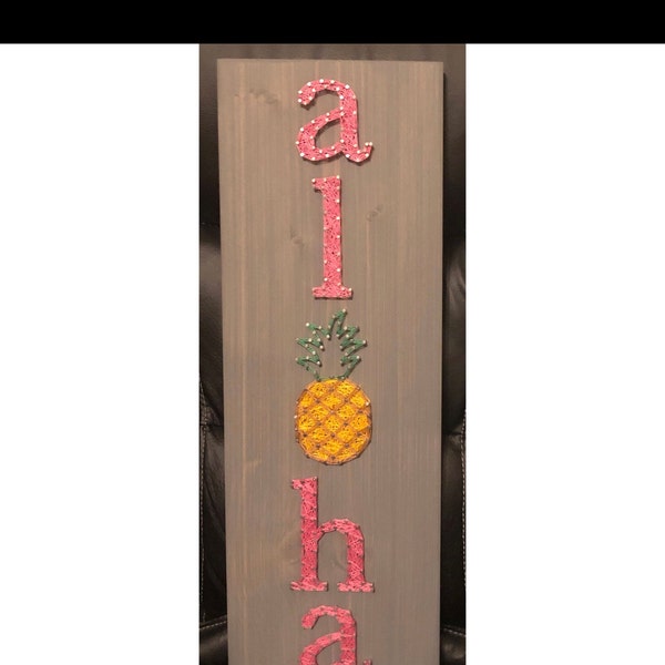 Aloha Pineapple String Art, Welcome Sign, Hawaii Decor, Wall Art ...