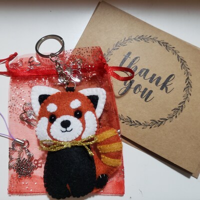 Felt Red Panda Keychain Ornament Kawaii Bag Charm Zoo Animal - Etsy