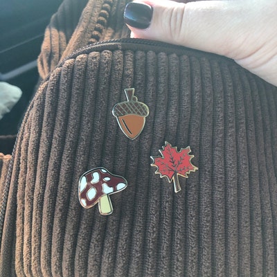Acorn Enamel Pins // Hard Enamel Lapel Pin Gold Plated Fall Badge ...