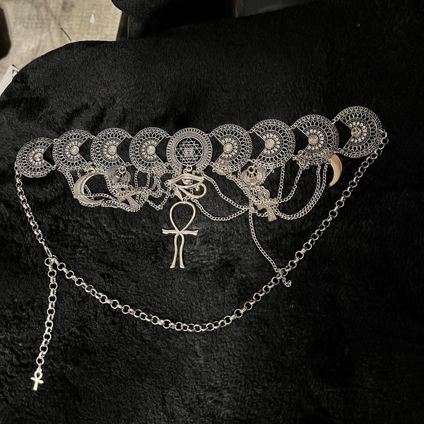 Egyptian Lemurian Ankh Hip Chain Belt - Egyptian Belt Occult Goth ...