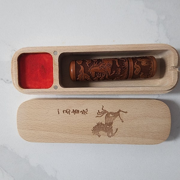 Custom Natural Beech Seal Box Portable Gift Box of Calligraphy Personal ...