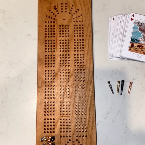 Cribbage Board, Handmade From Walnut, Continuous Three Track, 2 Piece ...