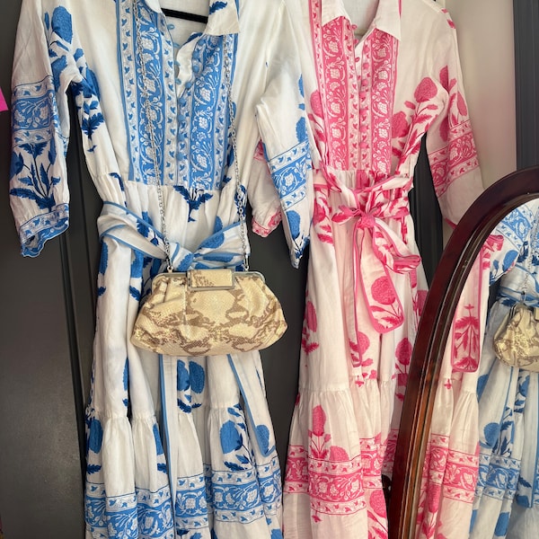 Hand Block Print Kurta Set With Dupatta/stole Indian Salwar Kameez ...