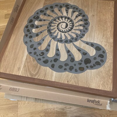 Large Cast Display Ammonite With Stand Concrete Cast, for Indoor or ...