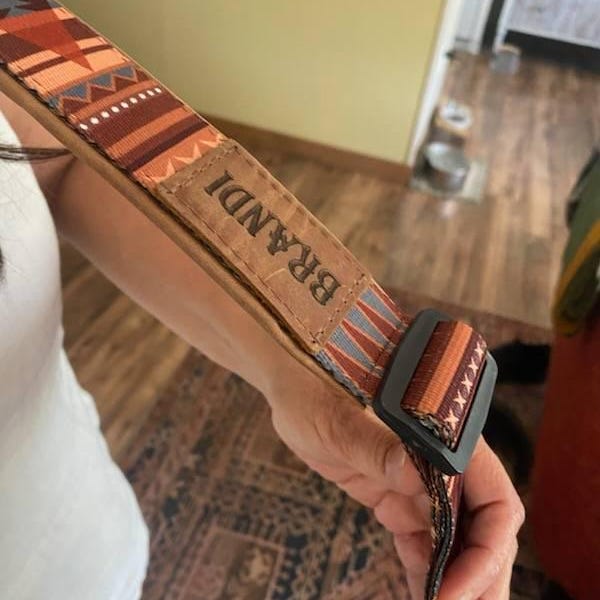 Striped Guitar Strap Personalized, Leather Guitar Straps for Musician ...